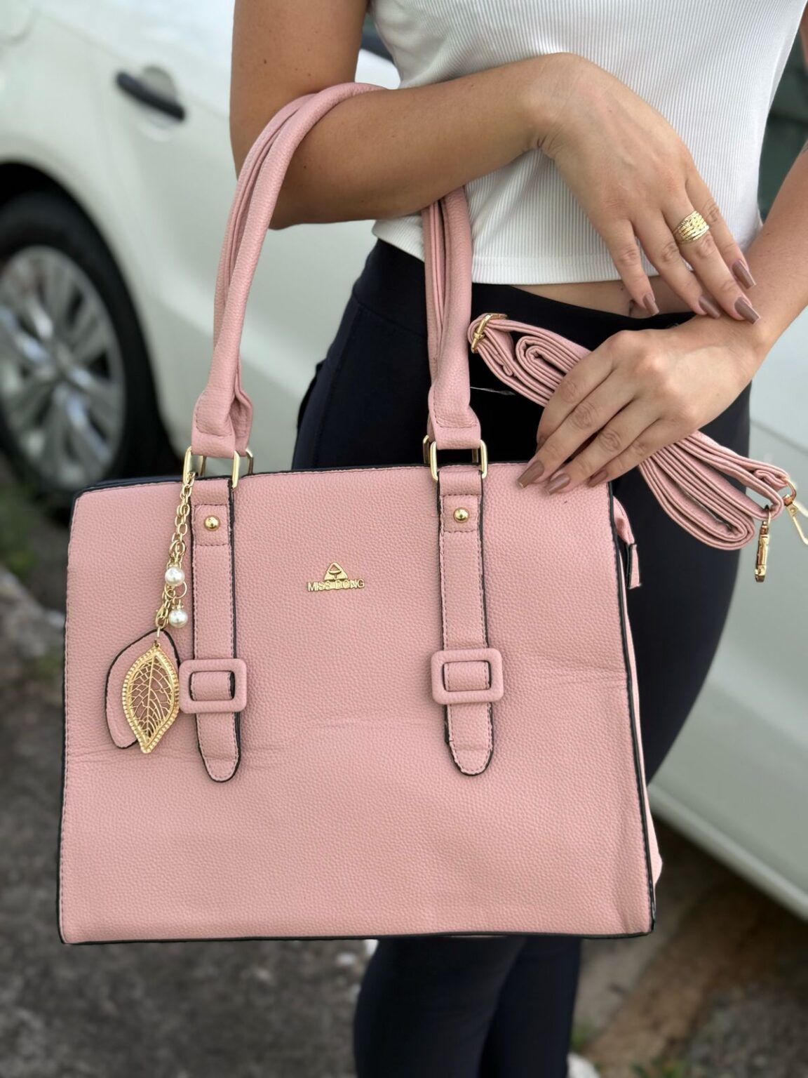 Bolsa Miss Dong Premium Chaveiro Folhas Metal Dourado (DH1046) – Online ...